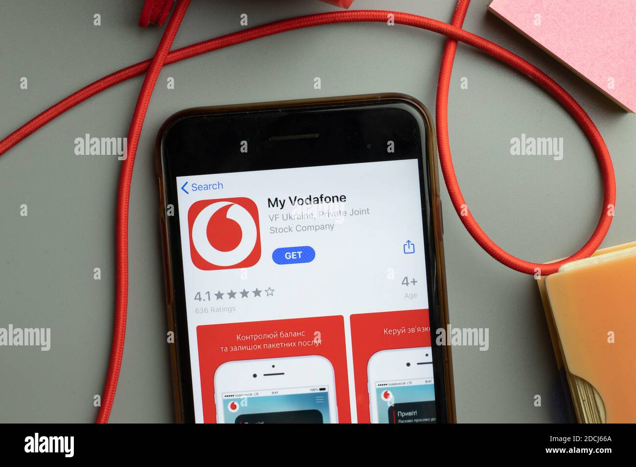 New York, United States - 7 November 2020: My Vodafone app store logo ...