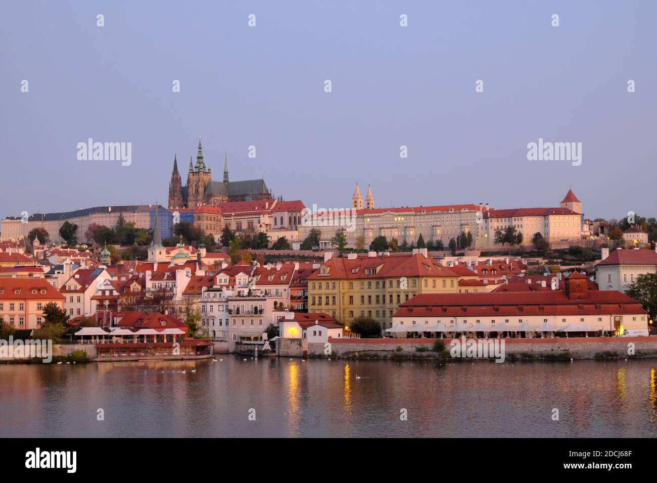 The historical center of Prague at sunrise. City landscape Stock Photo ...