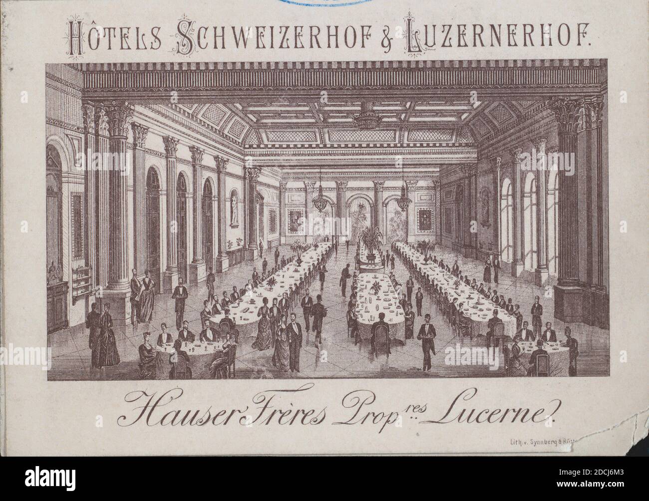 LUNCH MENU [held by] HOTELS SCHWEIZERHOF & LUZERNERHOF [at] LUCERNE ...