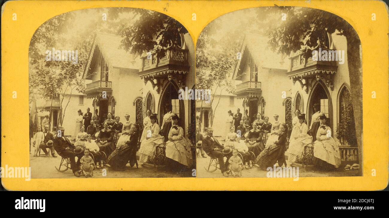 People posing on porches., still image, Stereographs, 1850 - 1930 Stock ...