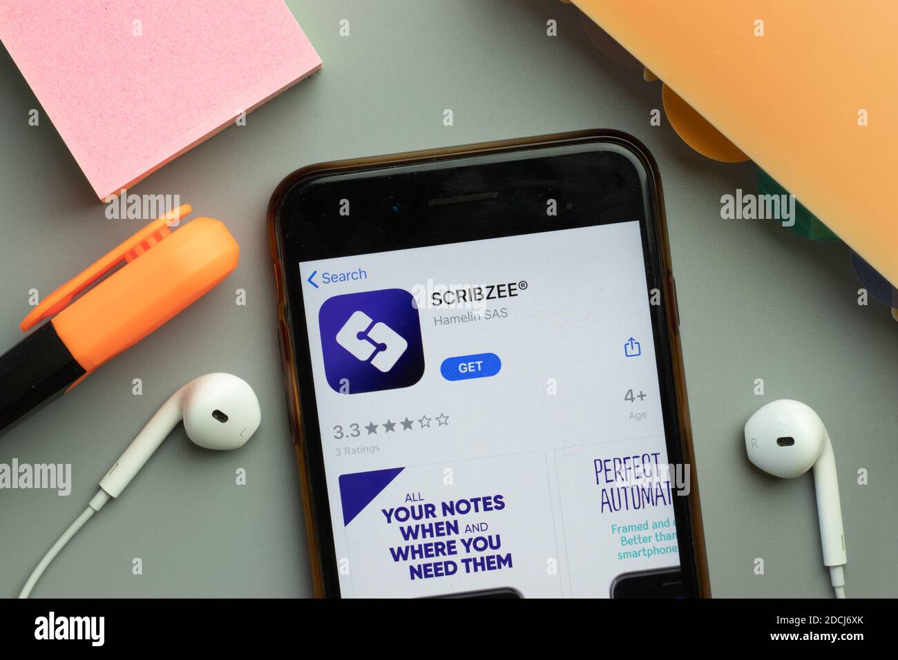 New York, United States - 7 November 2020: SCRIBZEE app store logo on ...