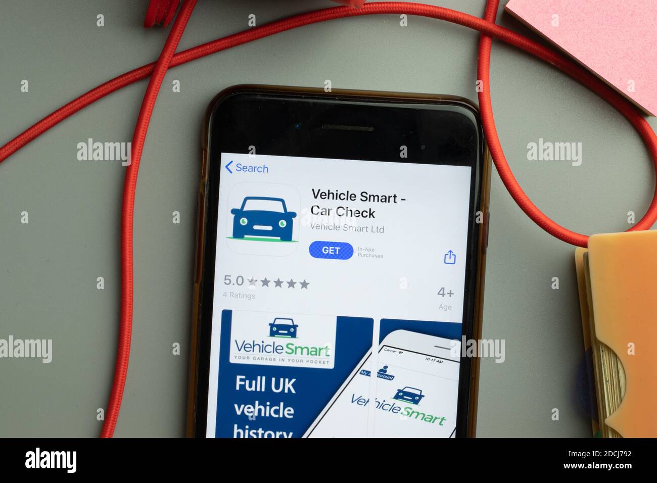 New York, United States - 7 November 2020: Vehicle Smart Car Check app ...