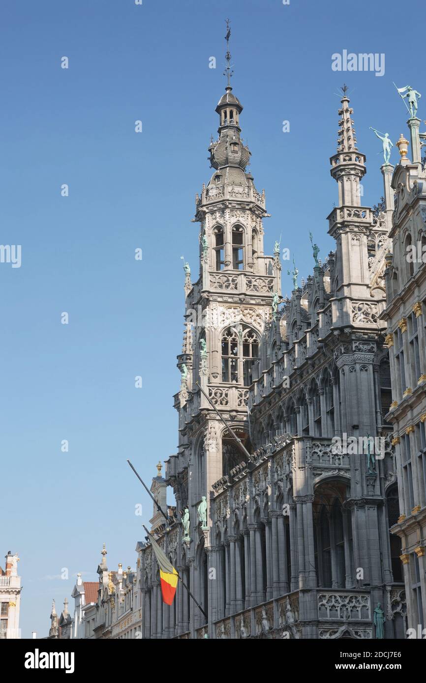 The Grand Place at the main square in Brussels in Belgium during summer ...