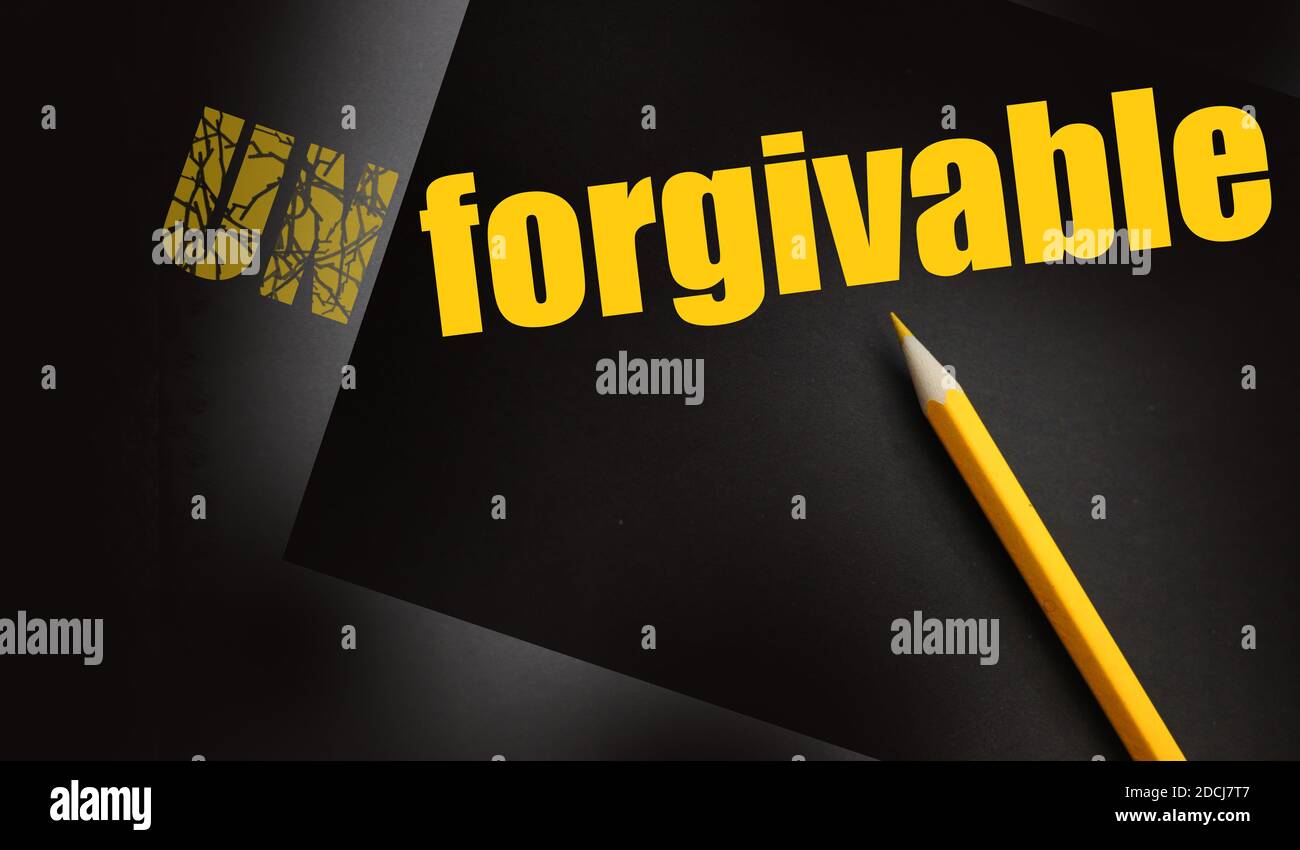 changing the word Unforgivable for Forgivable and yellow pencil. Social ...