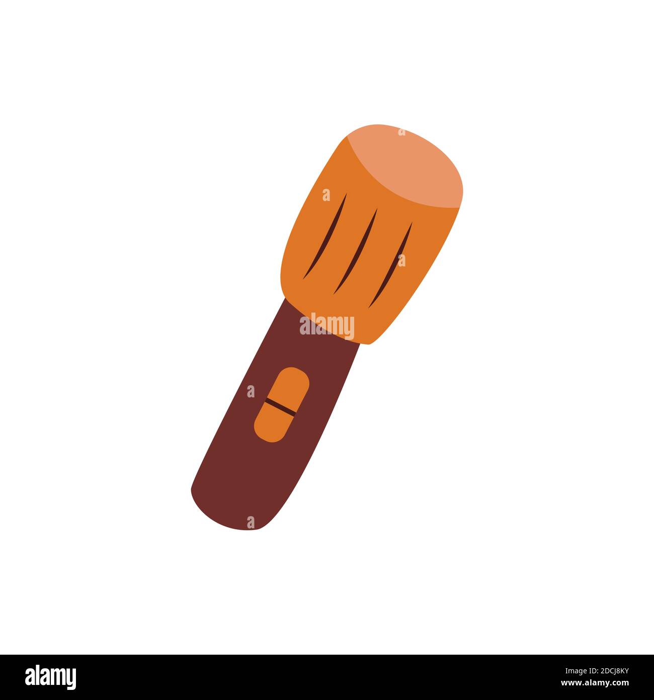 Battery operated handheld flashlight. Colorful vector isolated ...