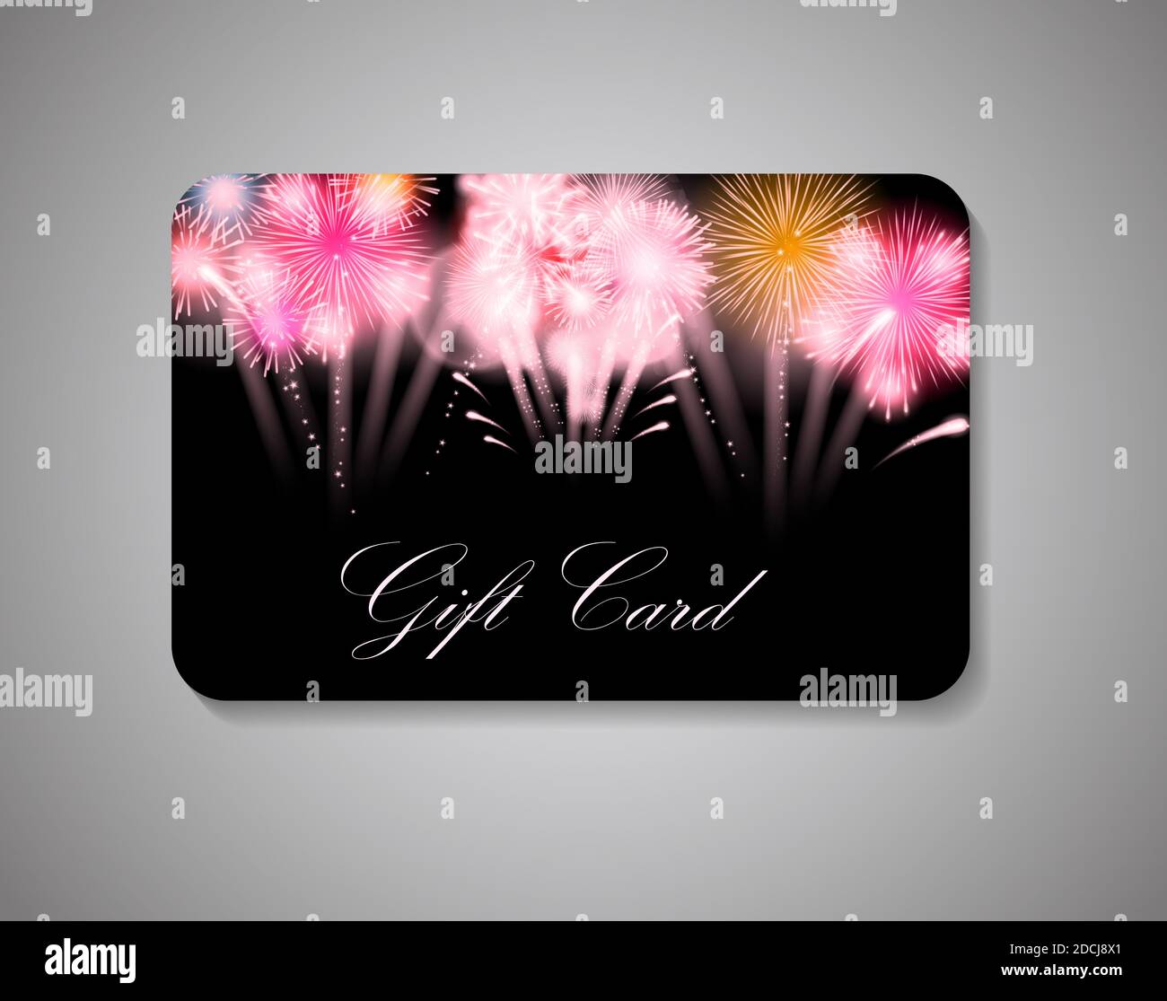 Beautiful Gift Card On Gray Background. Illustration Stock Photo - Alamy