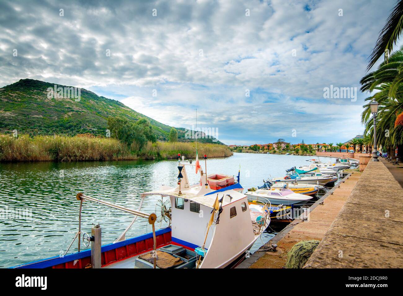 Clouds over Temo river in Bosa. Sardinia, Italy Stock Photo - Alamy