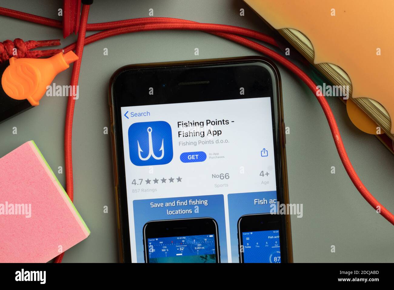 New York, United States - 7 November 2020: Fishing Points app store ...