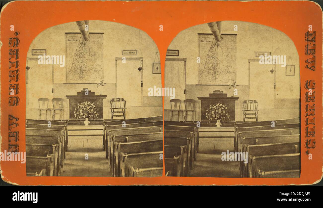 Interior view of Centerville with a map of the Holy Land visible on the ...