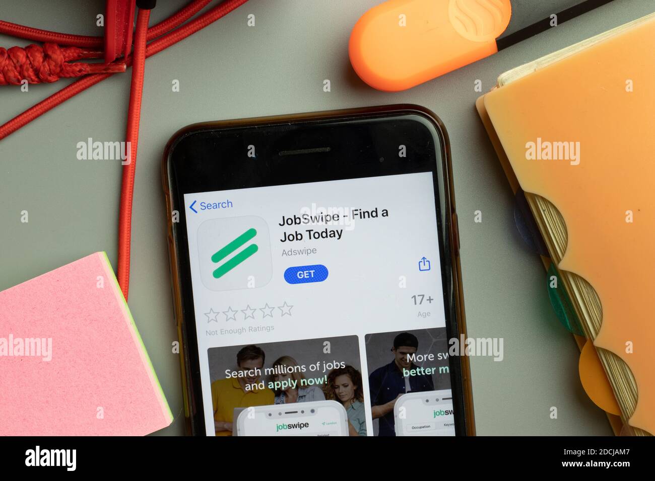 New York, United States - 7 November 2020: JobSwipe app store logo on ...