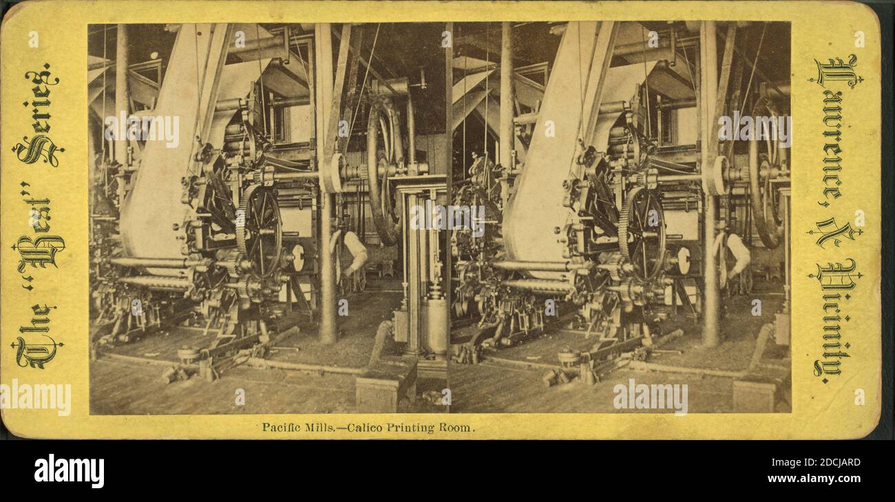 Pacific mills--calico printing room., still image, Stereographs, 1850 ...