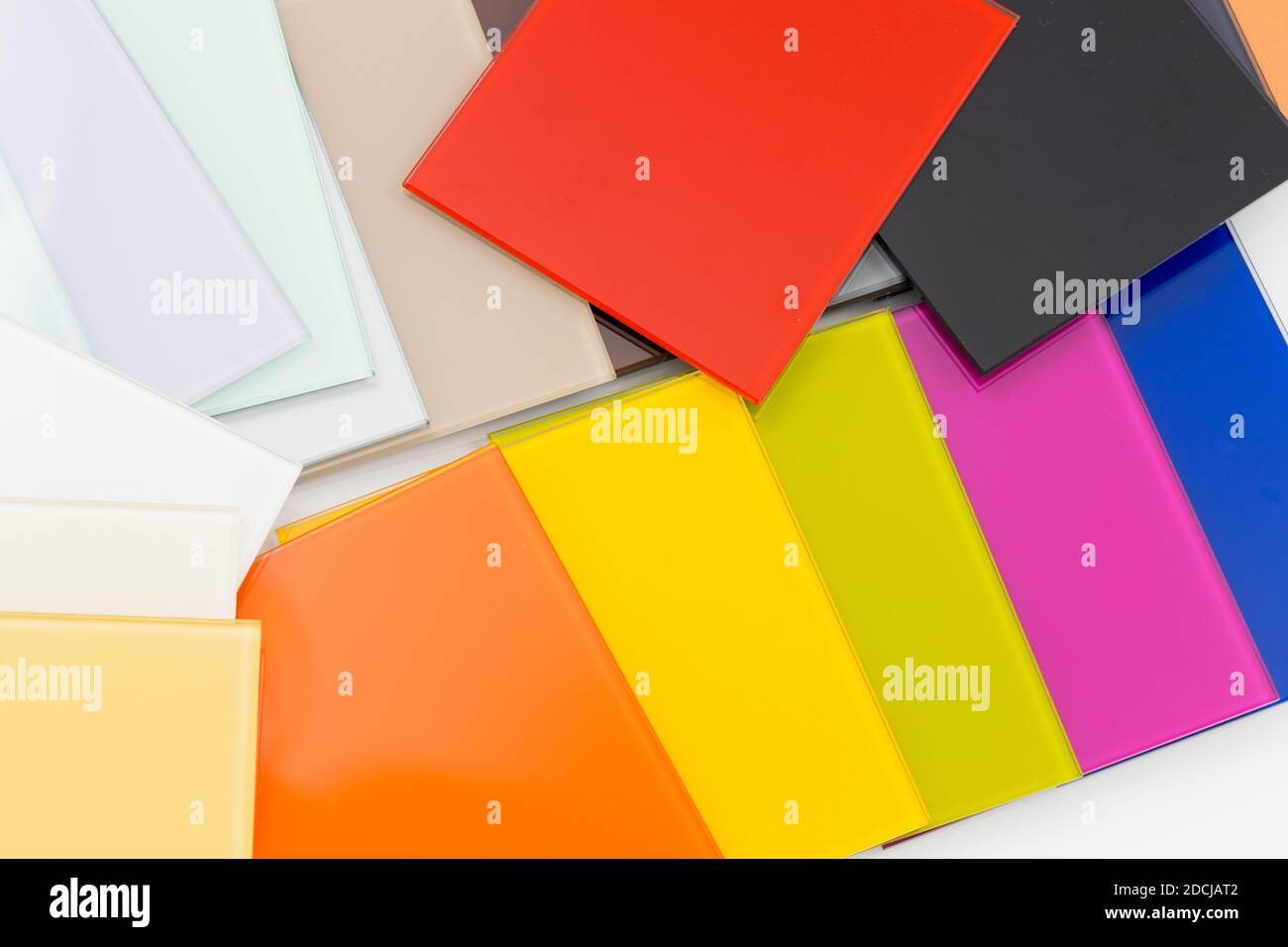 Colored glass material for interior finishing Stock Photo - Alamy