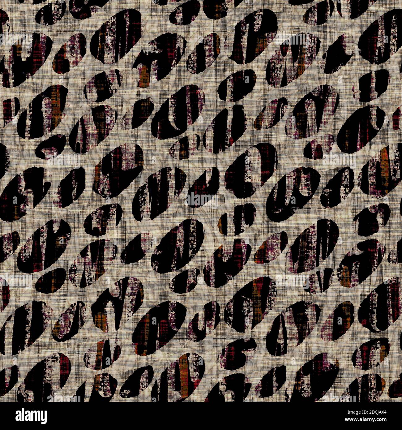 Seamless sepia grunge dotted print texture background. Distressed fabric pattern textile ...