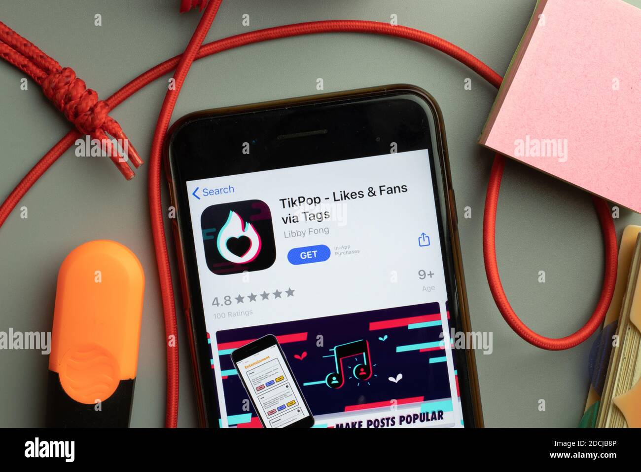 Tiktok screen likes hi-res stock photography and images - Alamy