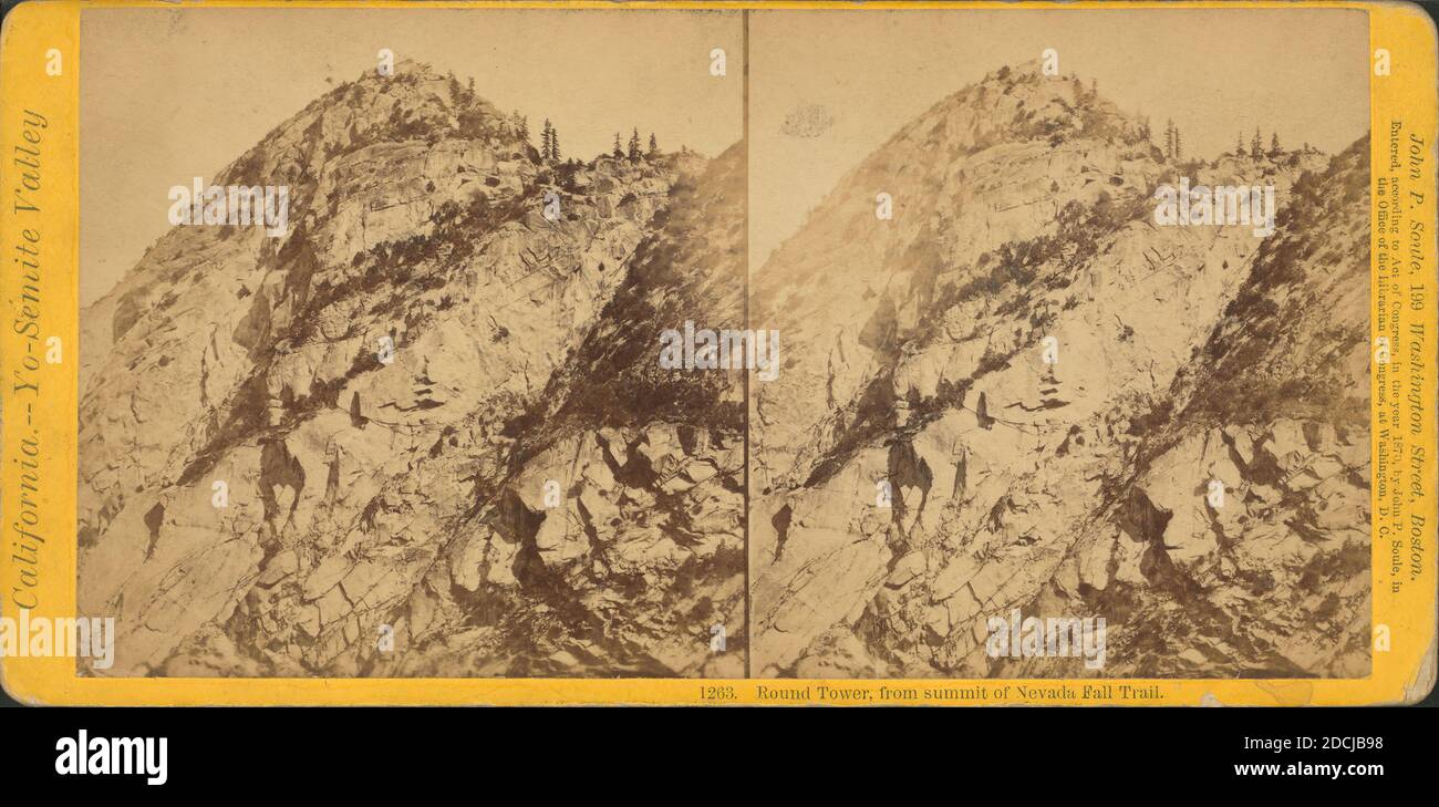 Round Tower, from summit of Nevada Fall Trail., still image ...