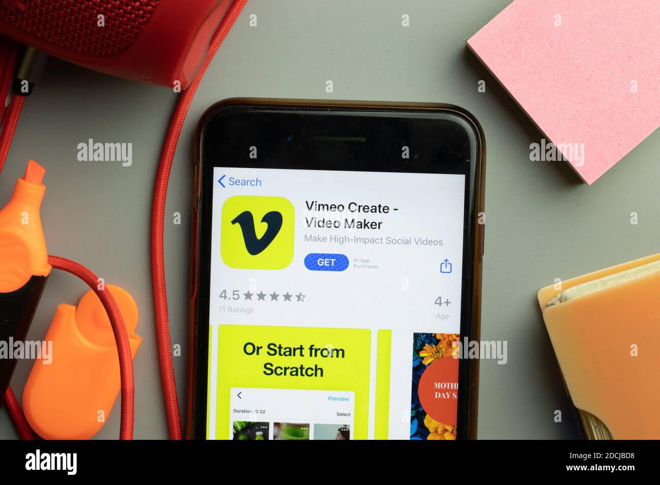 New York, United States - 7 November 2020: Phone screen close-up with ...