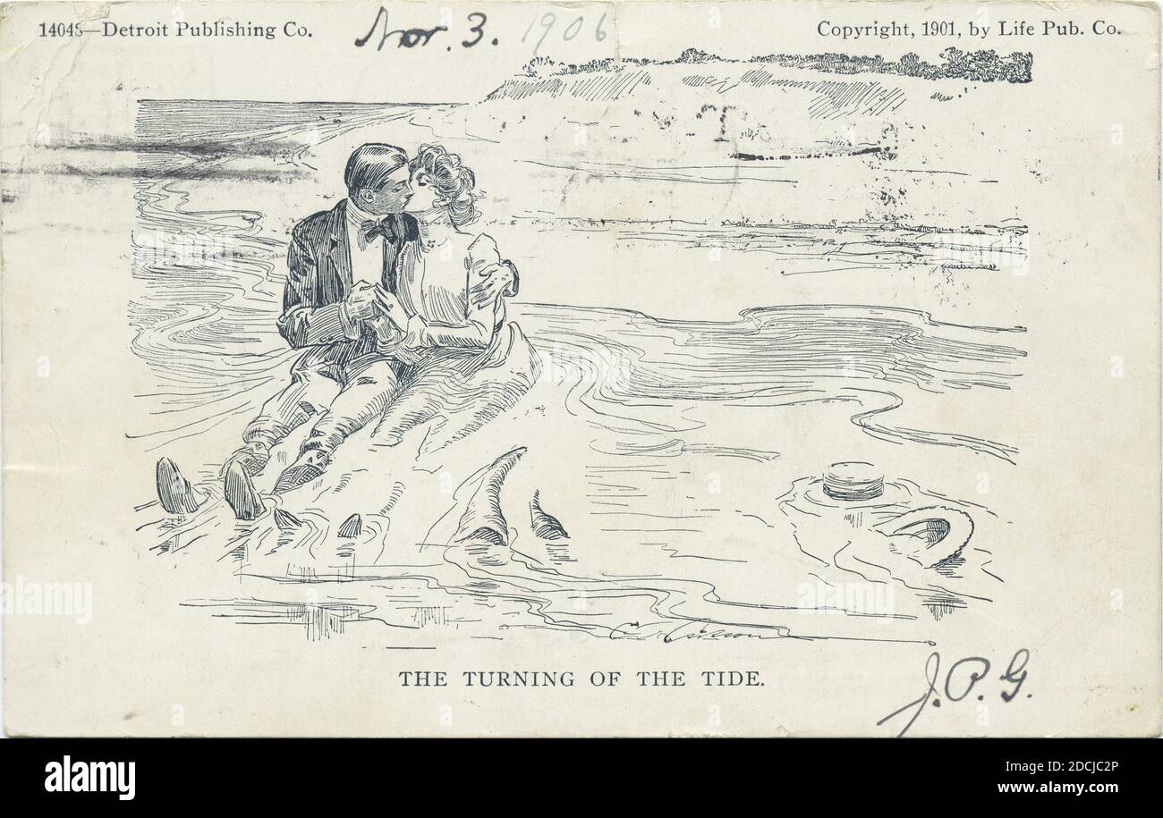 The Turning of the Tide, Life Cartoons, still image, Postcards, 1898 ...