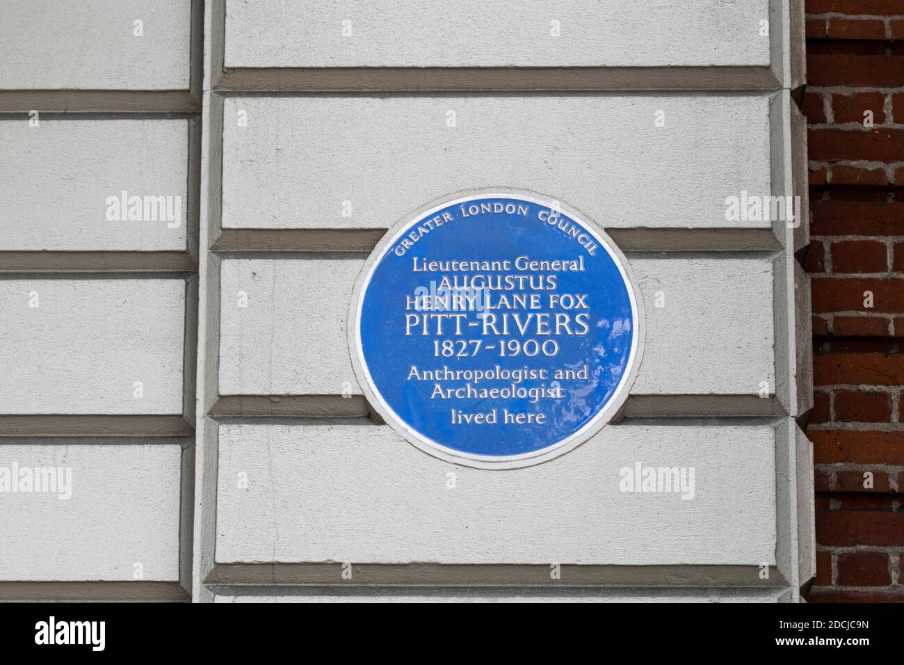 The blue plaque marking the place where Augustus Pitt Rivers lived in ...