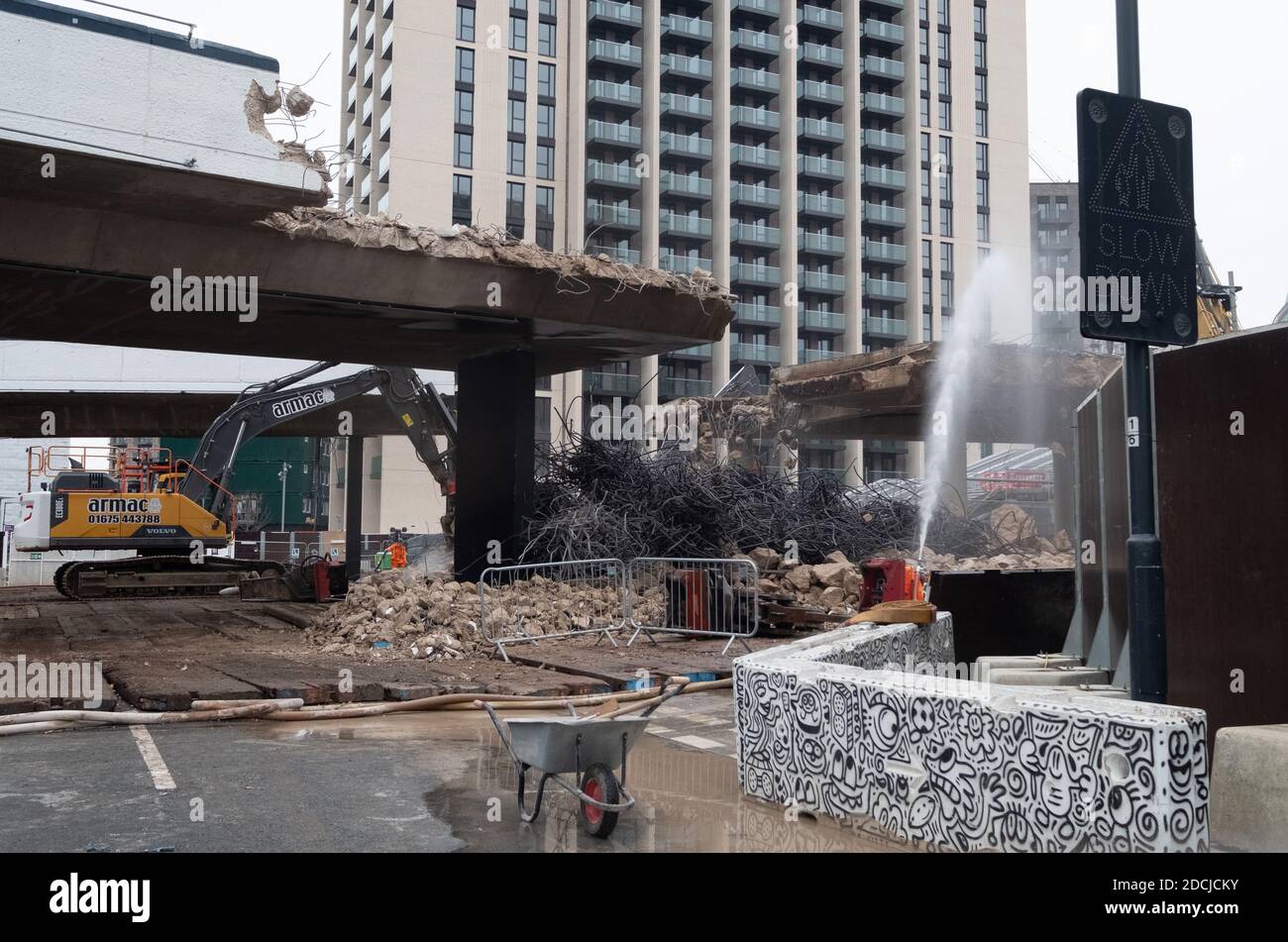 21st November 2020. London. UK. Work continues to demolish the iconic ...