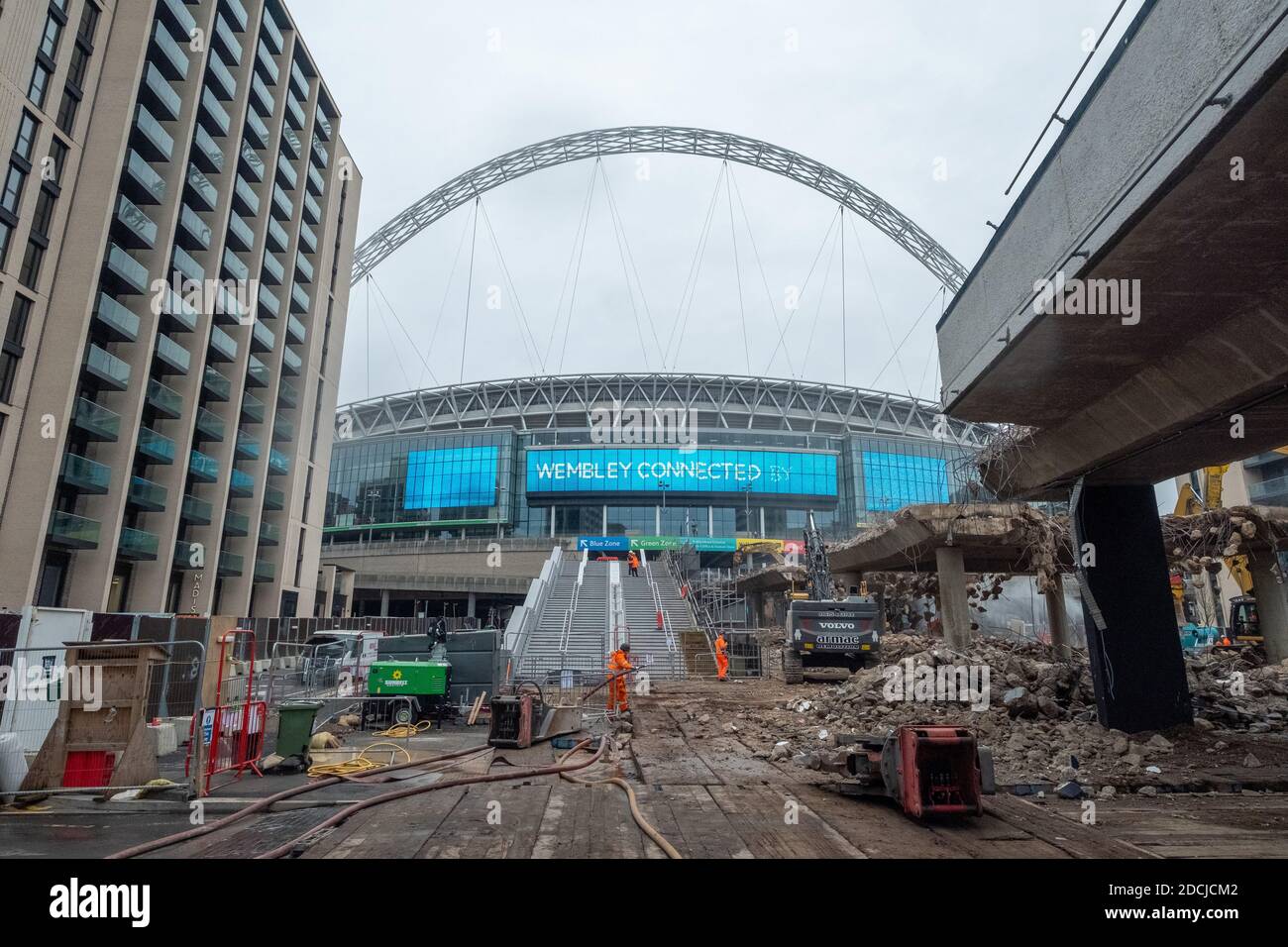 21st November 2020. London. UK. Work continues to demolish the iconic ...