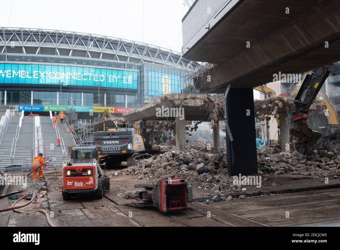21st November 2020. London. UK. Work continues to demolish the iconic ...