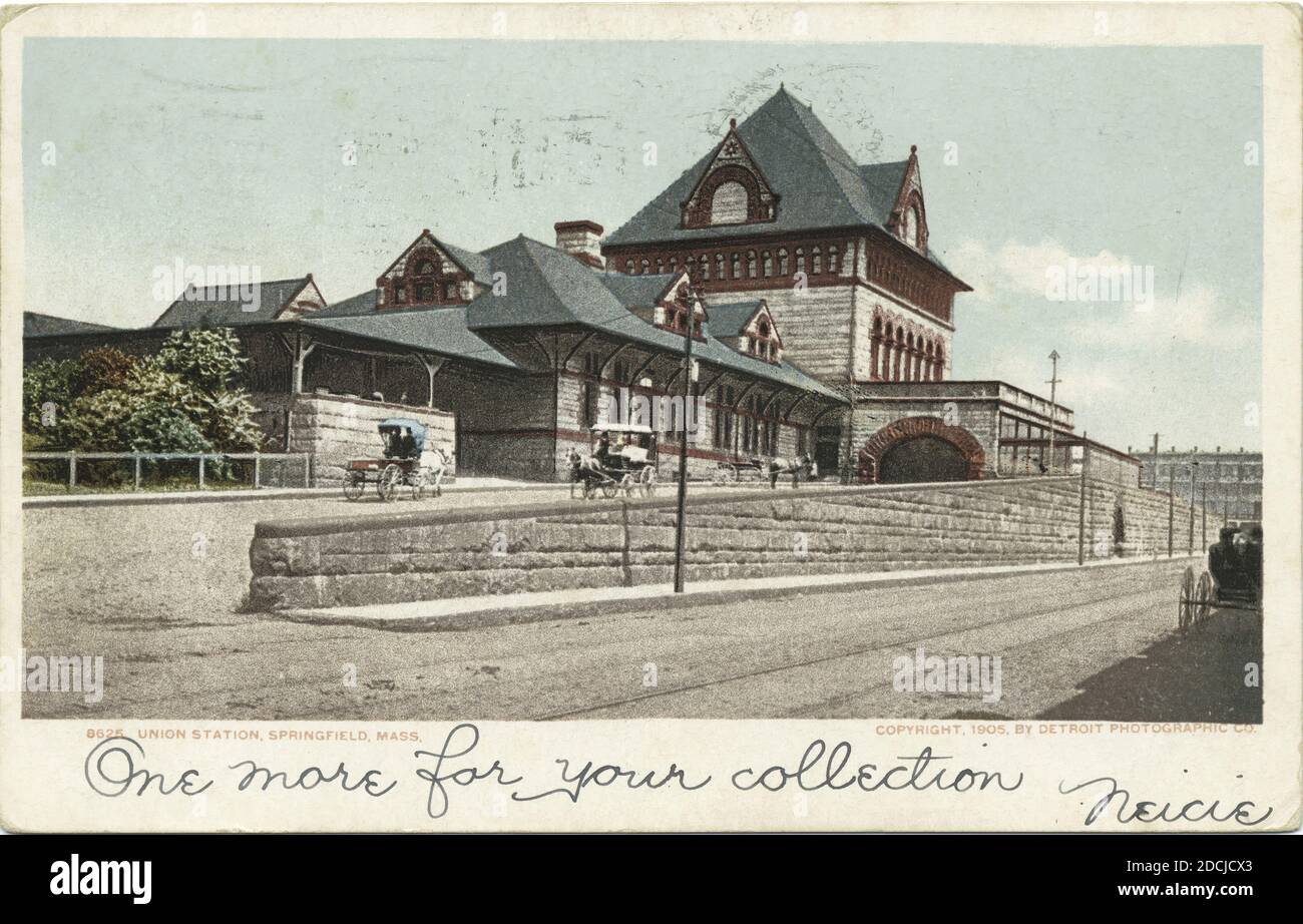 Union Station, Springfield, Mass., still image, Postcards, 1898 - 1931 ...