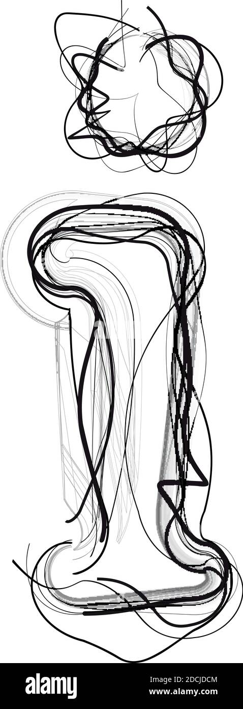 Abstract Doodle Letter i Vector illustration Stock Vector Image & Art ...
