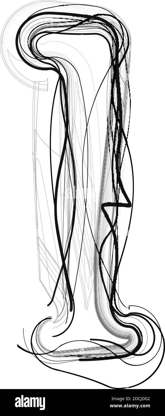 Abstract Doodle Letter l Vector illustration Stock Vector Image & Art ...