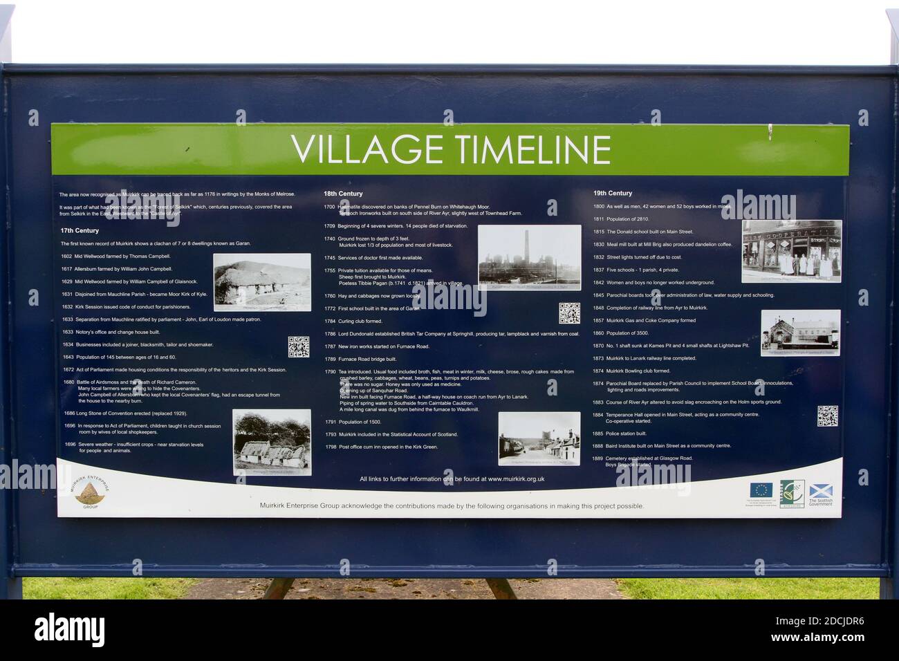 Muirkirk Village, East Ayrshire, Scotland, UK . Layby with tourist ...