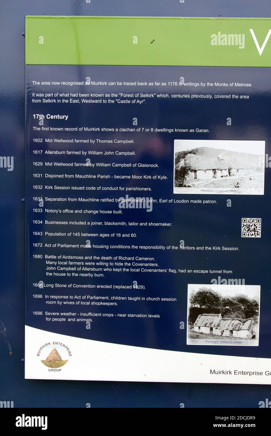 Muirkirk Village, East Ayrshire, Scotland, UK . Layby with tourist ...