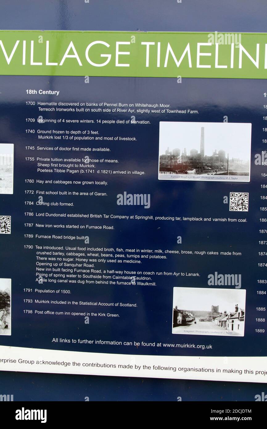 Muirkirk Village, East Ayrshire, Scotland, UK . Layby with tourist ...