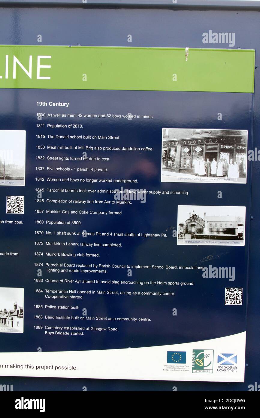 Muirkirk Village, East Ayrshire, Scotland, UK . Layby with tourist ...