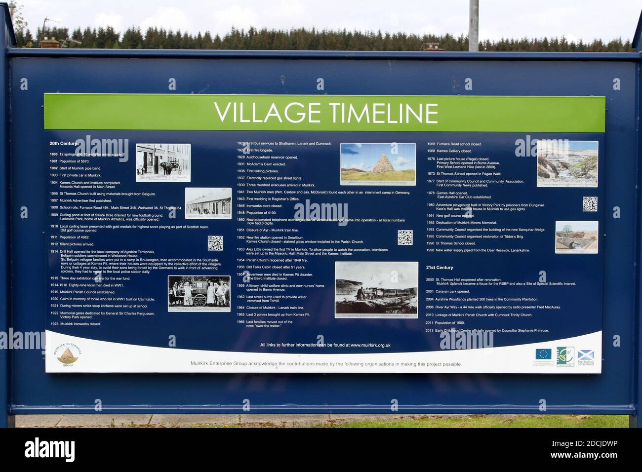 Muirkirk Village, East Ayrshire, Scotland, UK . Layby with tourist ...