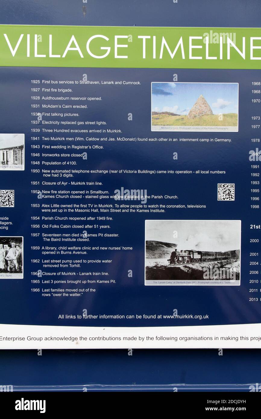 Muirkirk Village, East Ayrshire, Scotland, UK . Layby with tourist ...