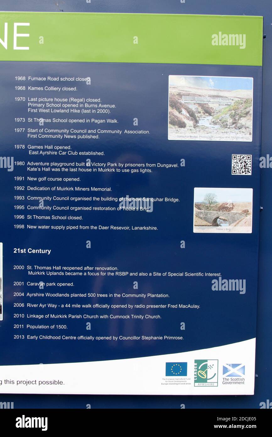 Muirkirk Village, East Ayrshire, Scotland, UK . Layby with tourist ...