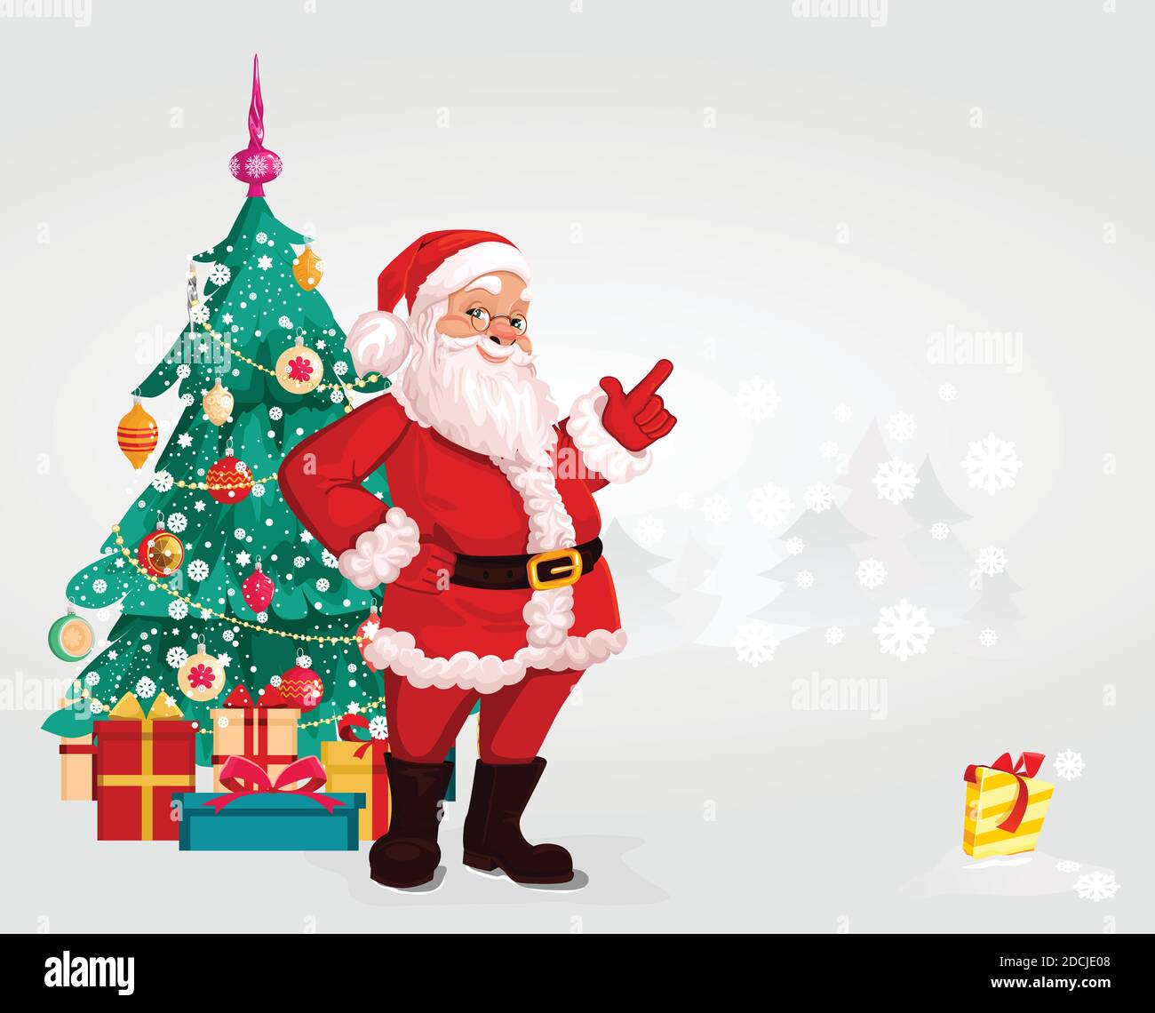 Cheerful Santa Claus, smiling cartoon character, Christmas holiday ...