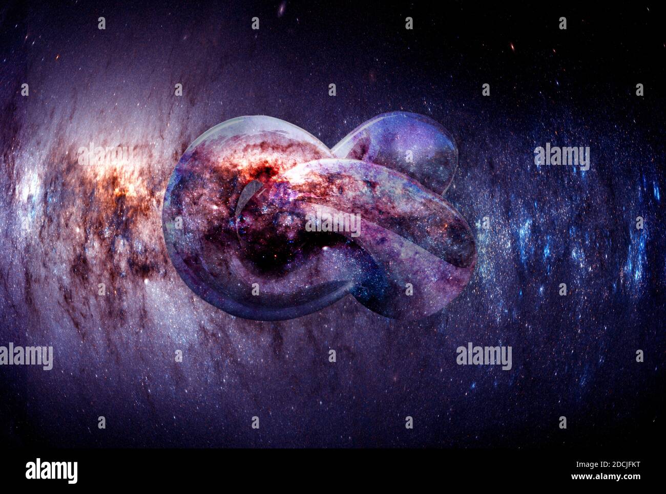 3D Illustration of an infinity knot reflecting a warping universe, for ...