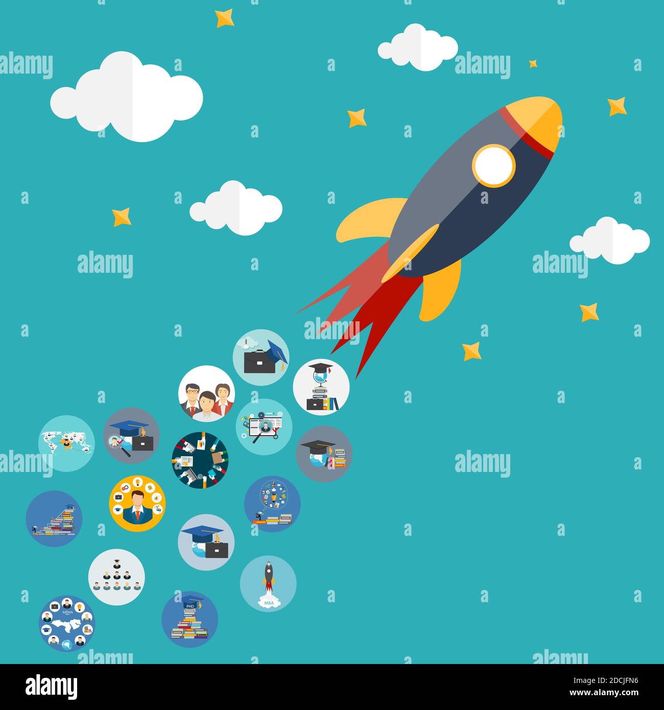 Quick Start Up Flat Concept Illustration Stock Photo - Alamy