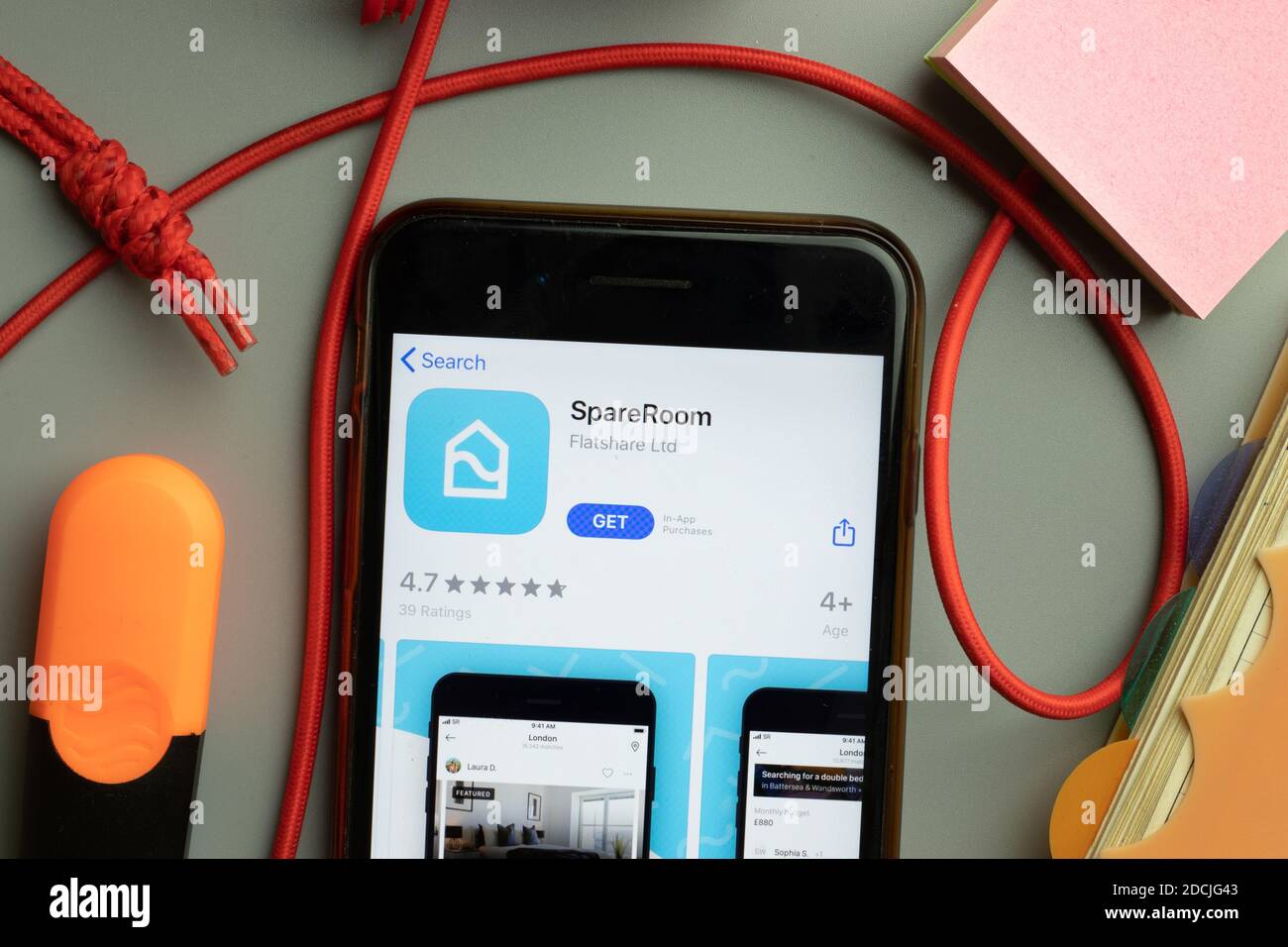 New York, United States - 7 November 2020: SpareRoom app store logo on ...