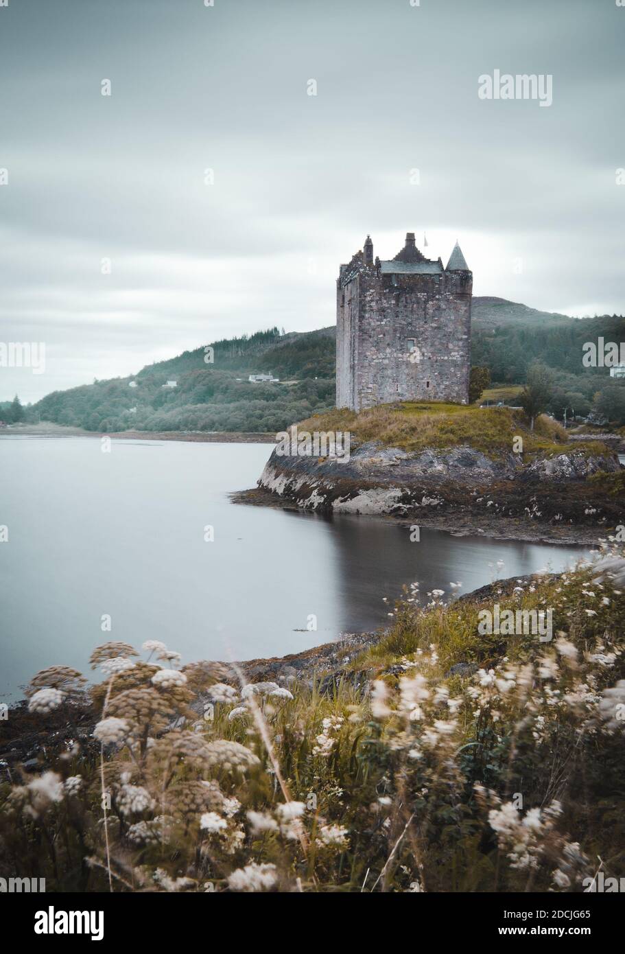 A beautiful shot of the Castle Stalker, a four-story tower house on a ...