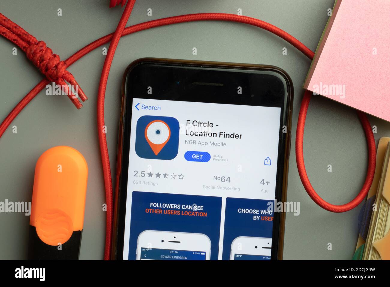 New York, United States - 7 November 2020: F Circle Location Finder app ...