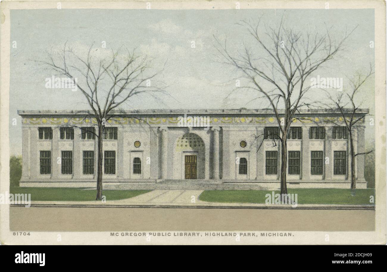 McGregor Public Library, Highland Park, Mich., still image, Postcards ...