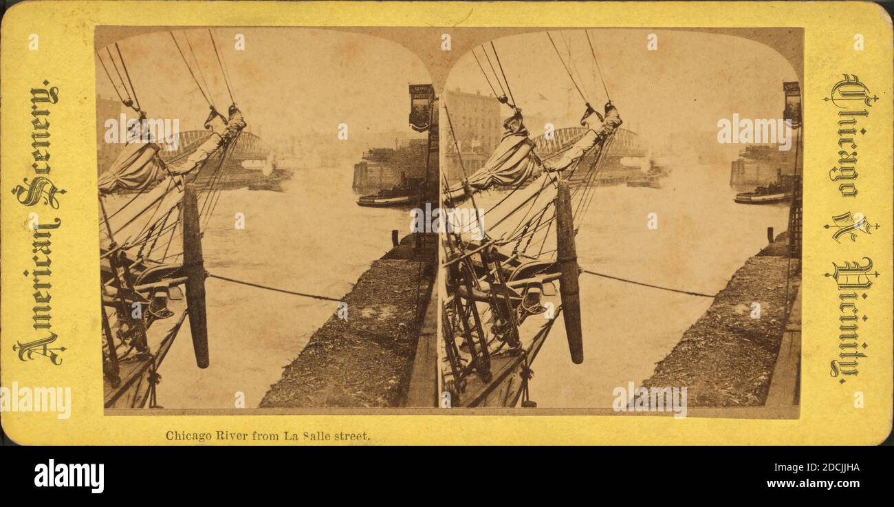 Chicago River from La Salle Street., still image, Stereographs, 1850 ...