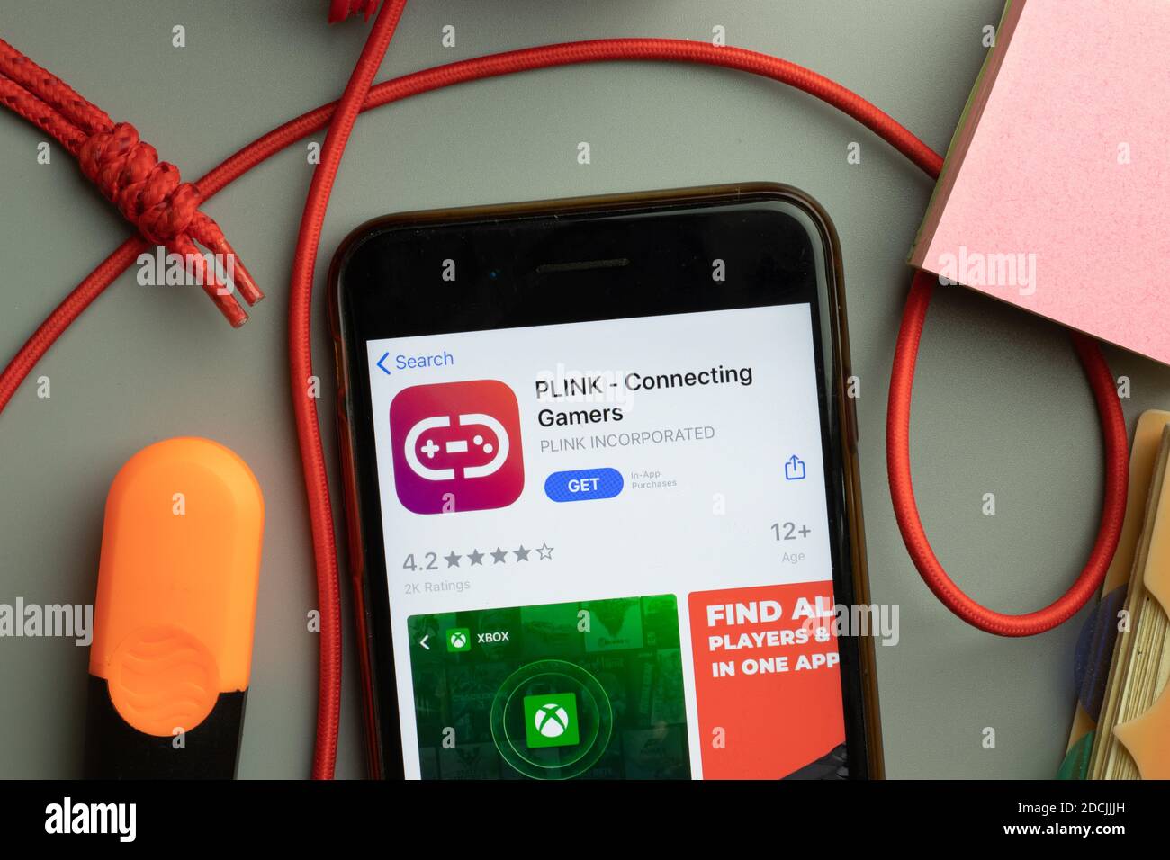 New York, United States - 7 November 2020: PLINK Connecting Gamers app ...