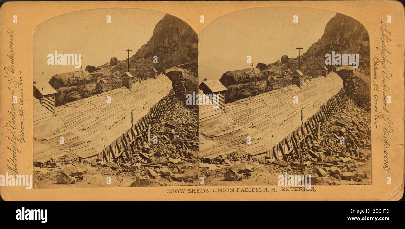 Snow sheds, Union Pacific R.R. - Exterior., still image, Stereographs ...