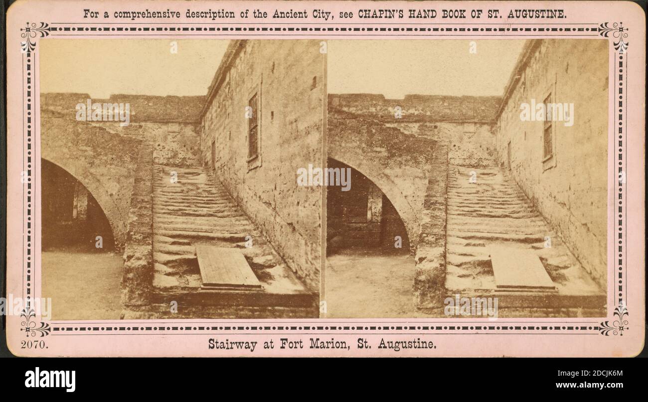 Stairway at Fort Marion. St. Augustine., still image, Stereographs ...