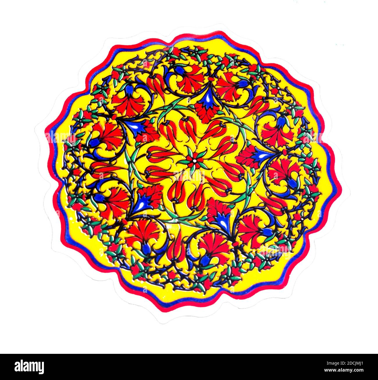 Turkish tile plate - isolated Stock Photo - Alamy