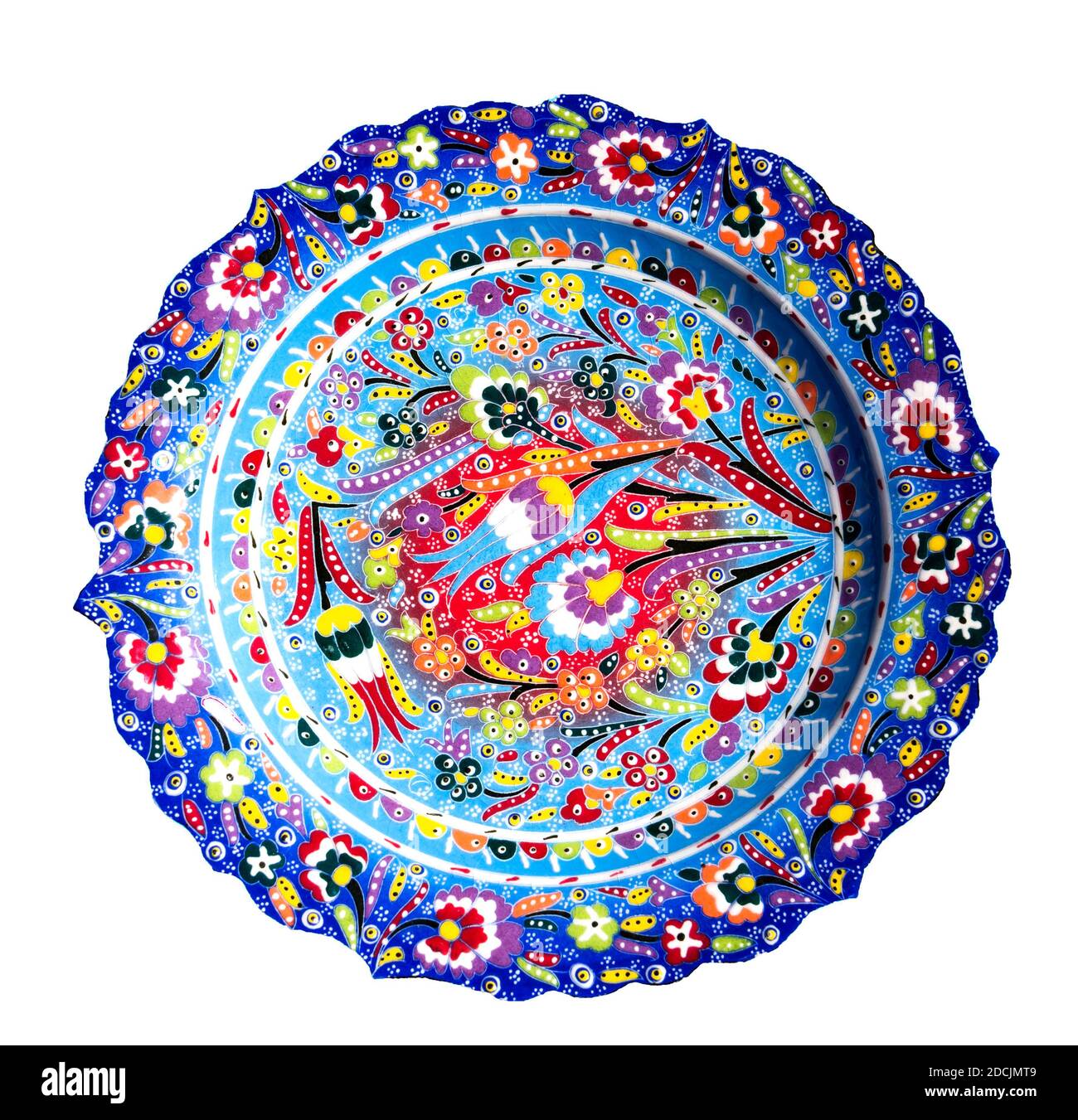 Turkish tile plate - isolated Stock Photo - Alamy