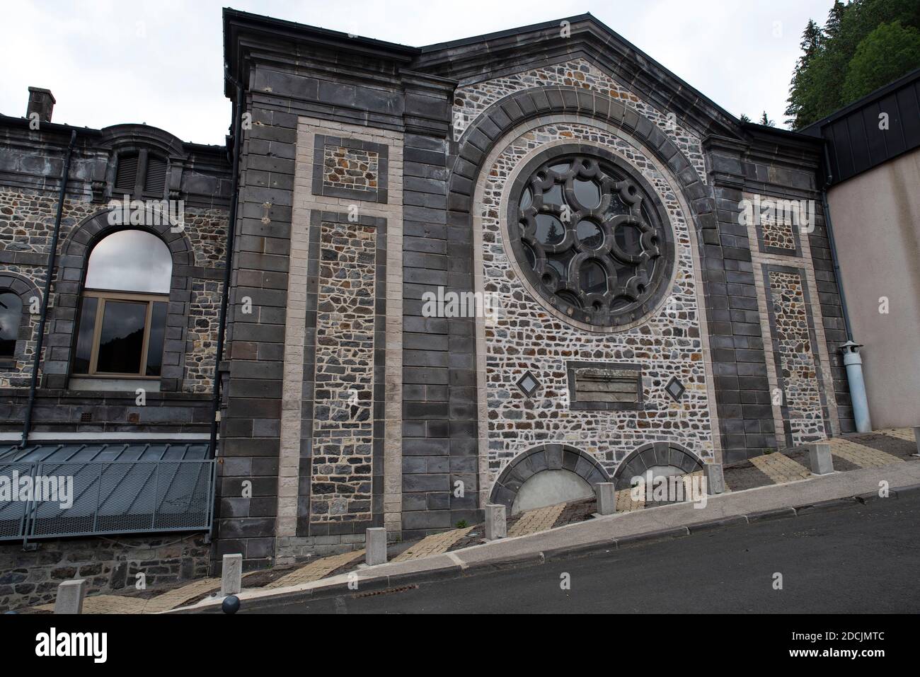 Building of the Mont-Dore thermal baths, built in 1823 with local ...