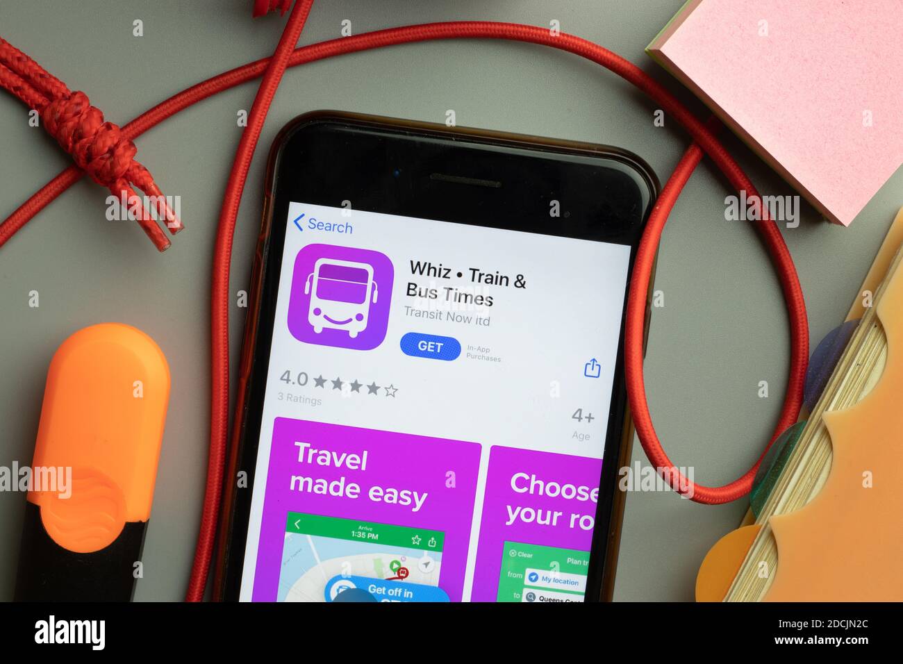 New York, United States - 7 November 2020: Whiz Train Bus Times app ...